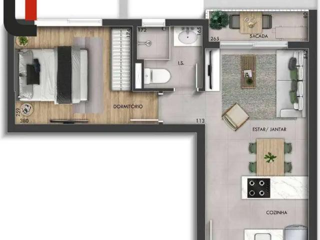 Apartamento para Venda em Curitiba/PR Centro Cívico 1 Quartos