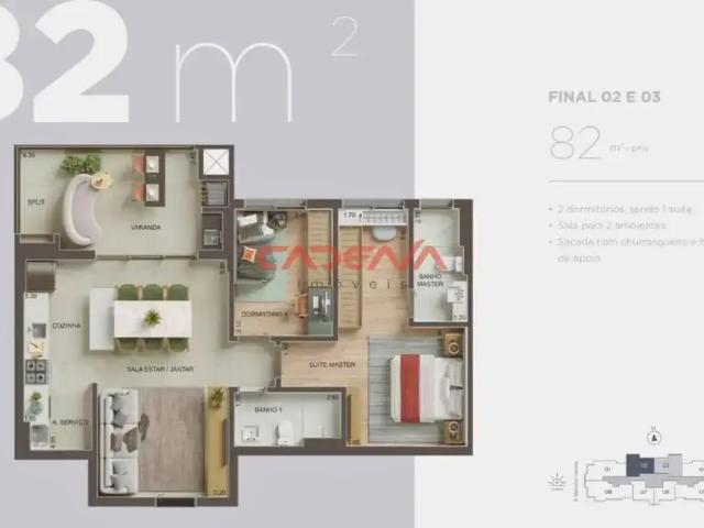 Apartamento para Venda em Curitiba/PR Centro Cívico 2 Quartos