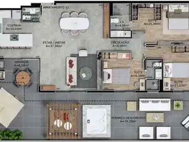 Apartamento para Venda em Curitiba/PR Água Verde 4 Quartos