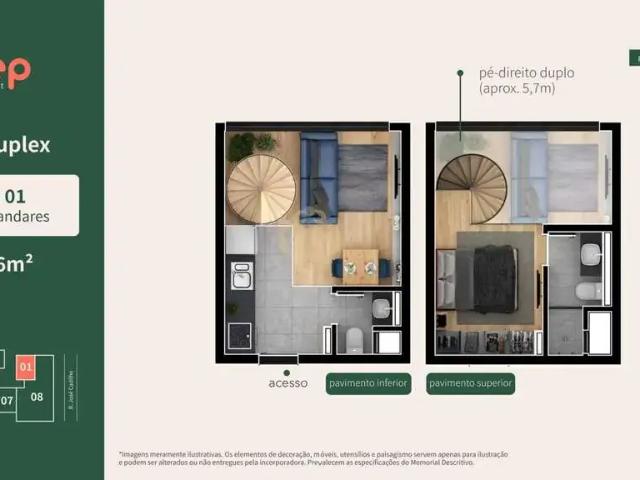 Apartamento para Venda em Curitiba/PR Água Verde 1 Quartos