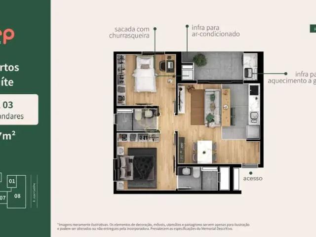 Apartamento para Venda em Curitiba/PR Água Verde 2 Quartos