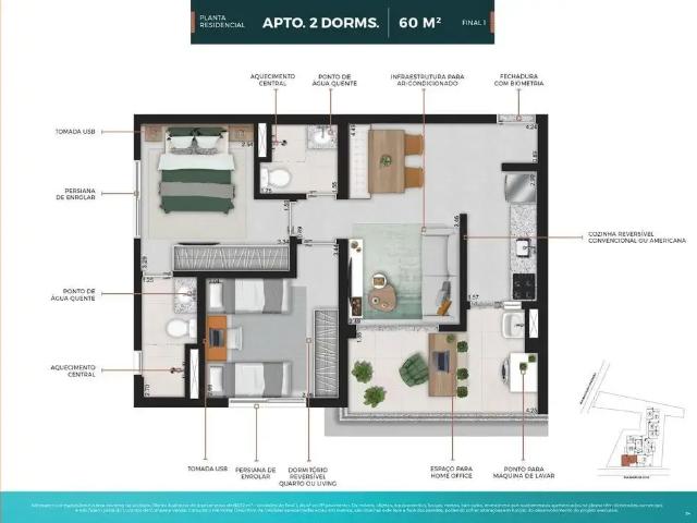 Apartamento para Venda em Curitiba/PR Alto da Rua XV 1 Quartos