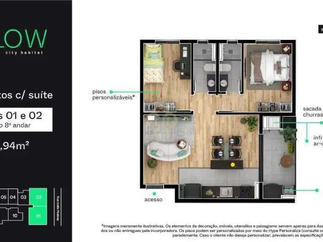 Apartamento para Venda em Curitiba/PR Novo Mundo 2 Quartos