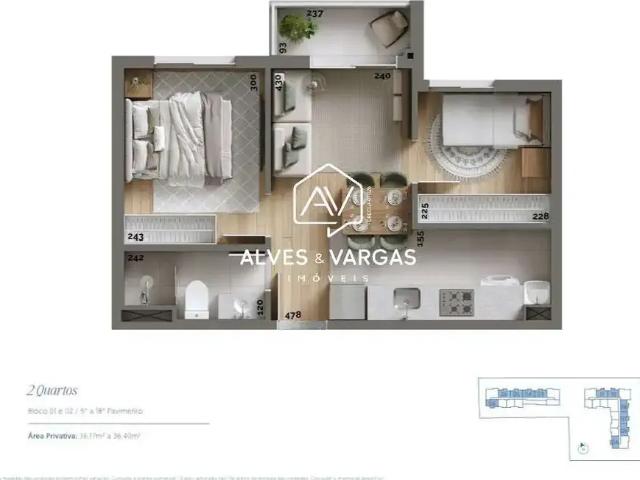 Apartamento para Venda em Curitiba/PR Novo Mundo 2 Quartos