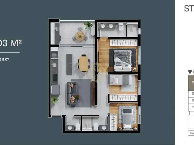 Apartamento para Venda em Curitiba/PR Novo Mundo 3 Quartos