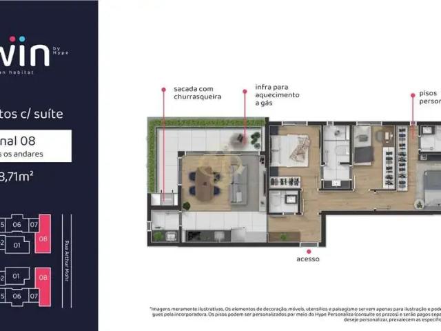 Apartamento para Venda em Curitiba/PR Portão 3 Quartos