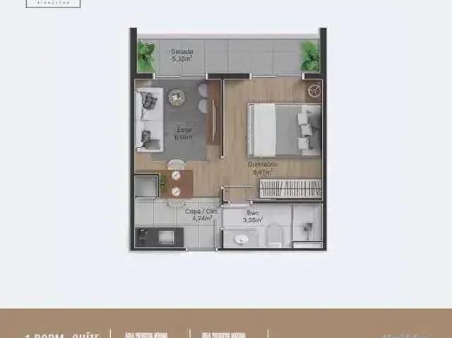 Apartamento para Venda em Curitiba/PR Rebouças 1 Quartos