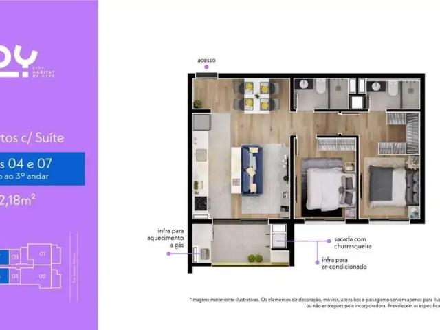 Apartamento para Venda em Curitiba/PR Tingui 2 Quartos