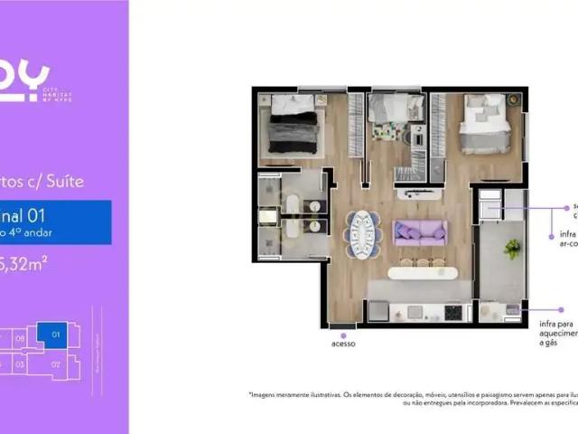 Apartamento para Venda em Curitiba/PR Tingui 3 Quartos