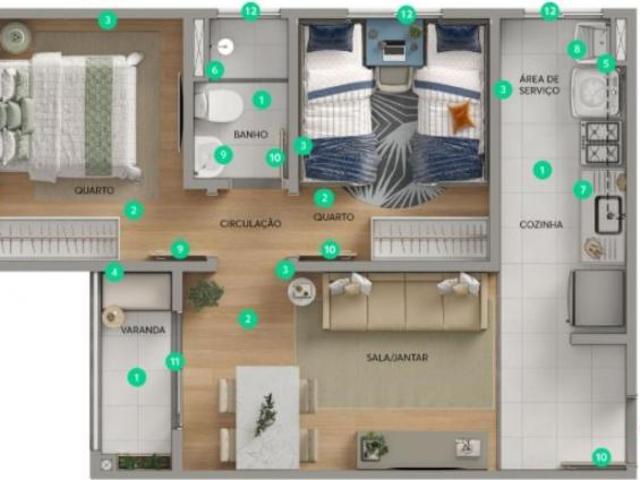 Apartamento para venda em Cachoeira, Betim