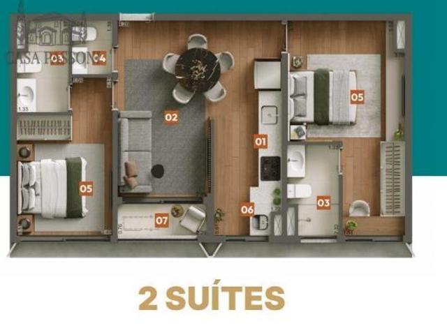 Apartamento para venda em Cambuí de 61.84m² com 2 Quartos, 2 Suites e 1 Garagem