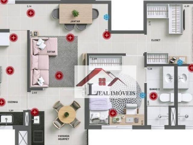 Apartamento para venda em Campestre de 76.00m² com 2 Quartos, 2 Suites e 2 Garagens