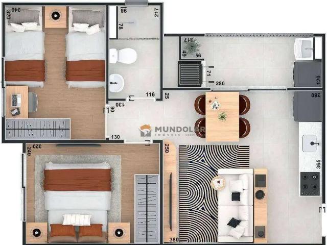 Apartamento para Venda em Campo Largo/PR Loteamento Itaboa 2 Quartos