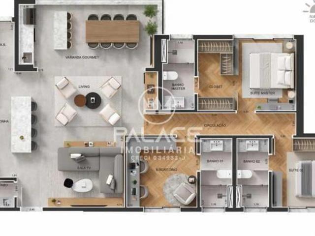 Apartamento para venda em Castelinho de 138.00m² com 1 Quarto, 3 Suites e 2 Garagens