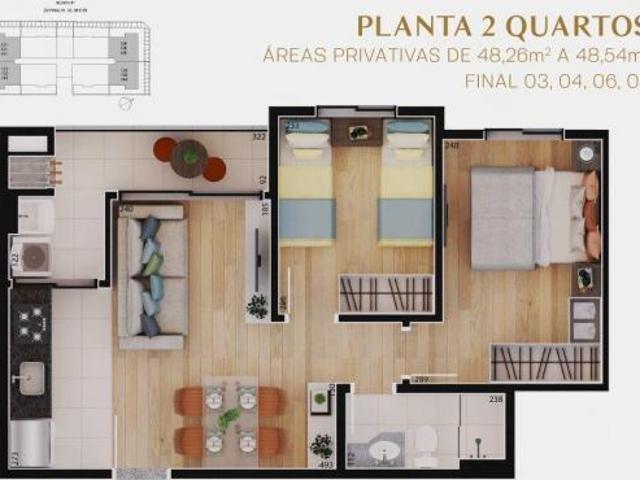 Apartamento para venda em Capão Da Imbuia de 49.00m² com 2 Quartos e 1 Garagem