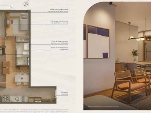 Apartamento para venda em Centro Cívico de 57.00m² com 2 Quartos, 1 Suite e 1 Garagem