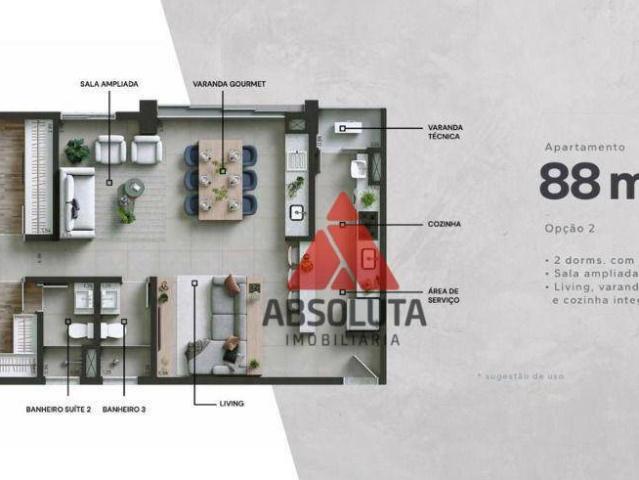 Apartamento para venda em Centro em Santa Bárbara D'oeste São Paulo de 88.00m² com 2 Quartos, 2 Suítes e 2 Garagens