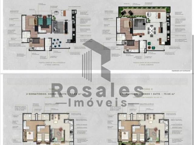 Apartamento para venda em Eco Vila Santa Margarida de 73.00m² com 2 Quartos, 1 Suite e 2 Garagens