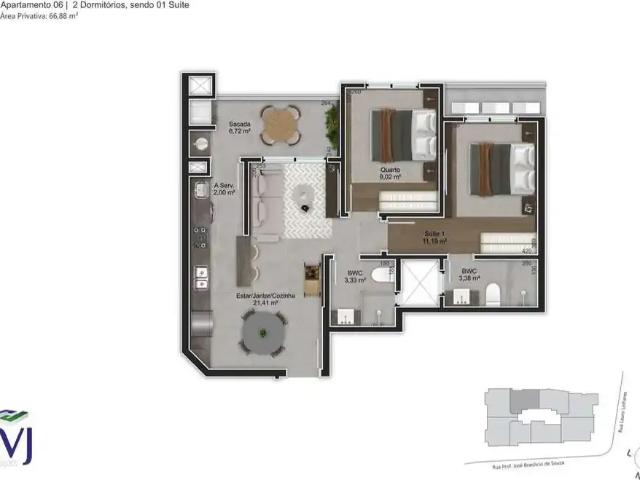 Apartamento para Venda em Florianópolis/SC Trindade 2 Quartos