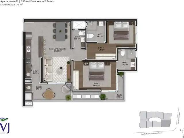 Apartamento para Venda em Florianópolis/SC Trindade 2 Quartos