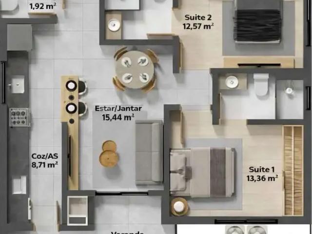 Apartamento para Venda em Florianópolis/SC Coqueiros 2 Quartos