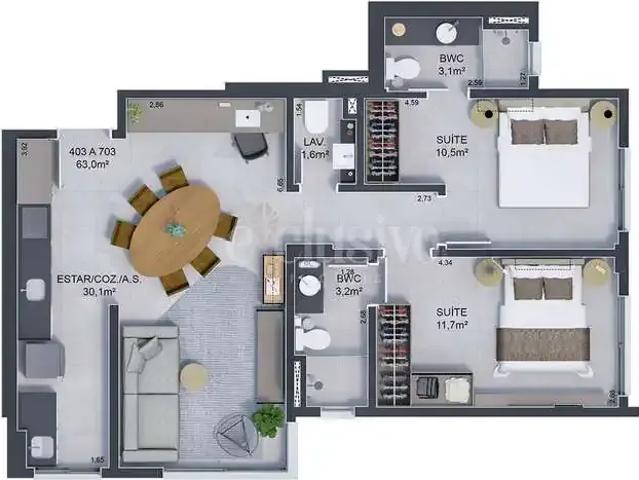 Apartamento para Venda em Florianópolis/SC Estreito 2 Quartos