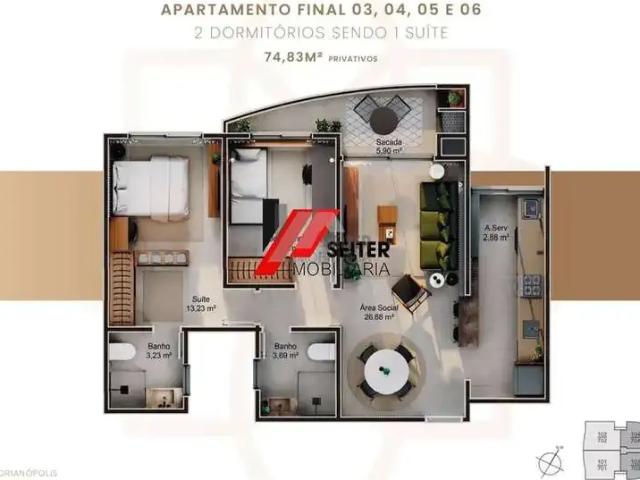Apartamento para Venda em Florianópolis/SC Monte Verde 2 Quartos