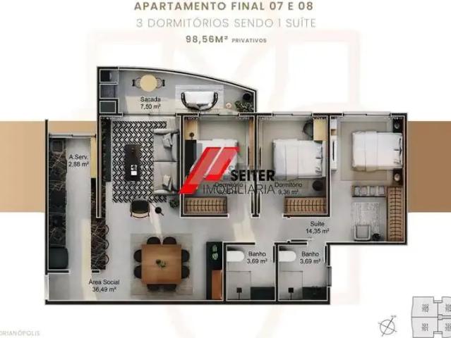 Apartamento para Venda em Florianópolis/SC Monte Verde 3 Quartos