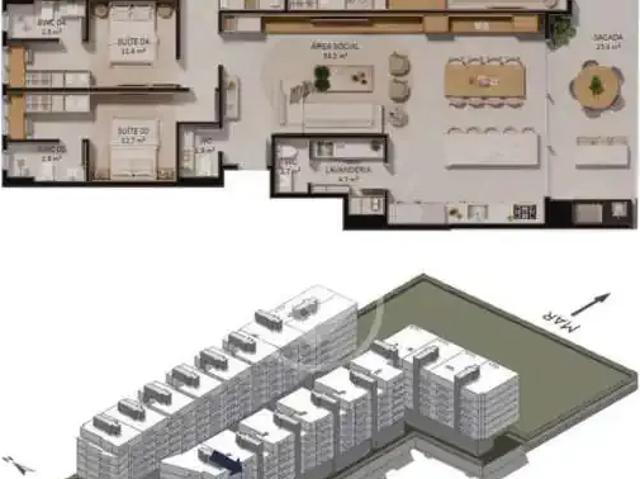 Apartamento para Venda em Florianópolis/SC Praia Brava 4 Quartos