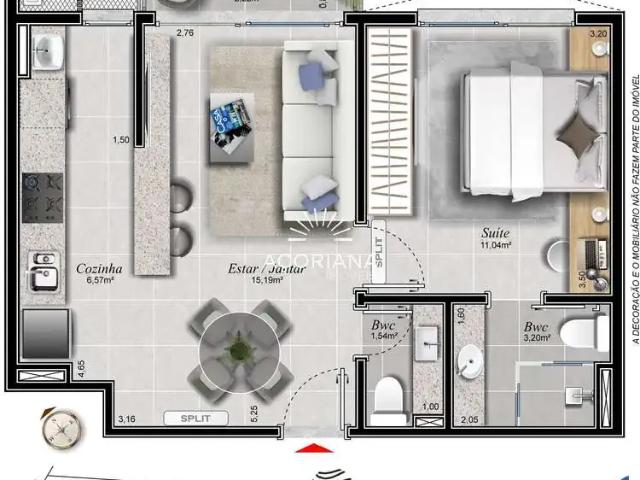 Apartamento para Venda em Florianópolis/SC Rio Tavares 1 Quartos