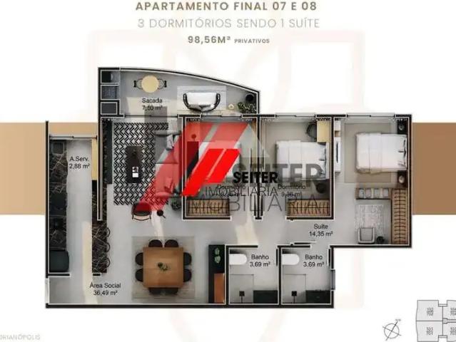 Apartamento para Venda em Florianópolis/SC Monte Verde 3 Quartos
