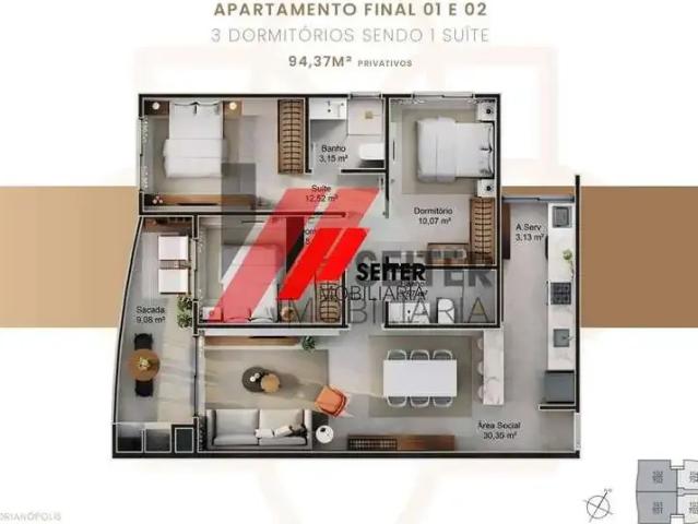 Apartamento para Venda em Florianópolis/SC Monte Verde 3 Quartos