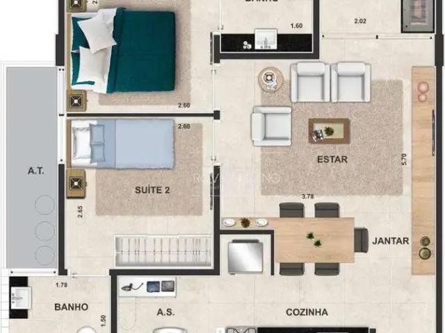 Apartamento para Venda em Guarujá/SP Balneário Guarujá 2 Quartos