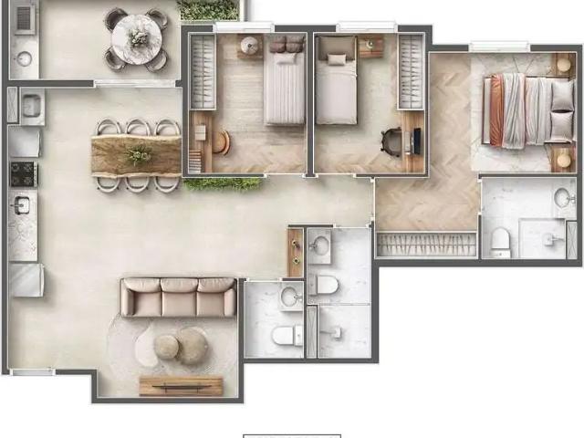 Apartamento para Venda em Guarulhos/SP Vila Augusta 3 Quartos