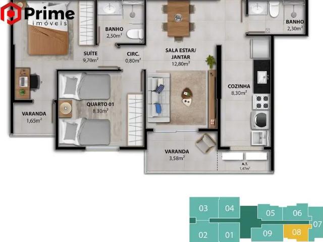Apartamento para Venda em Guarapari/ES Centro 2 Quartos