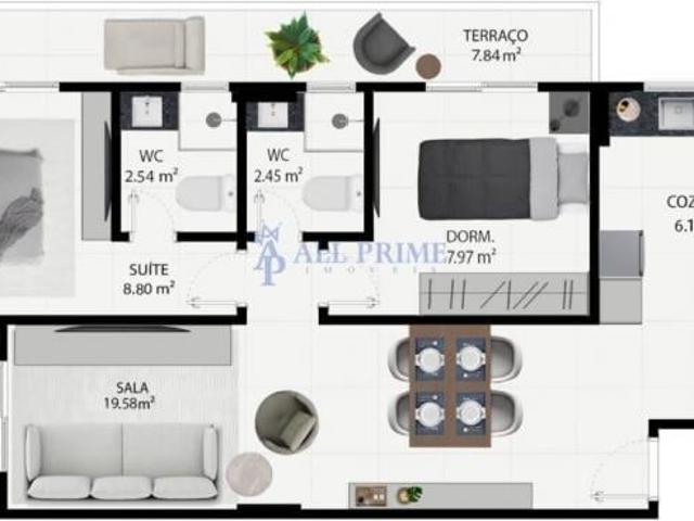 Apartamento para venda em Guilhermina de 70.00m² com 2 Quartos, 1 Suite e 1 Garagem