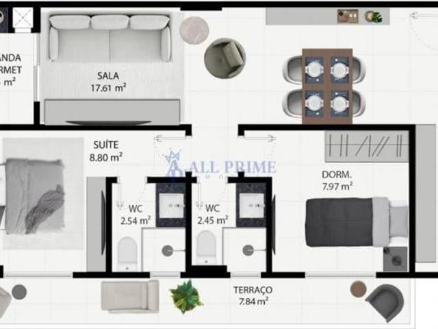Apartamento para venda em Guilhermina de 73.00m² com 2 Quartos, 1 Suite e 1 Garagem