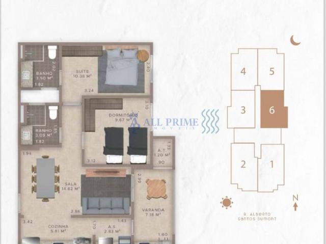 Apartamento para venda em Guilhermina em Praia Grande São Paulo de 69.00m² com 2 Quartos, 1 Suíte e 1 Garagem