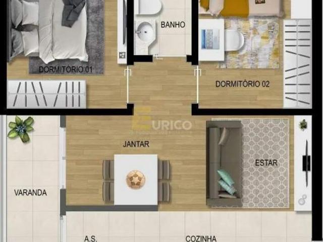 Apartamento para venda em Gioviale Residencial de 53.60m² com 2 Quartos e 1 Garagem