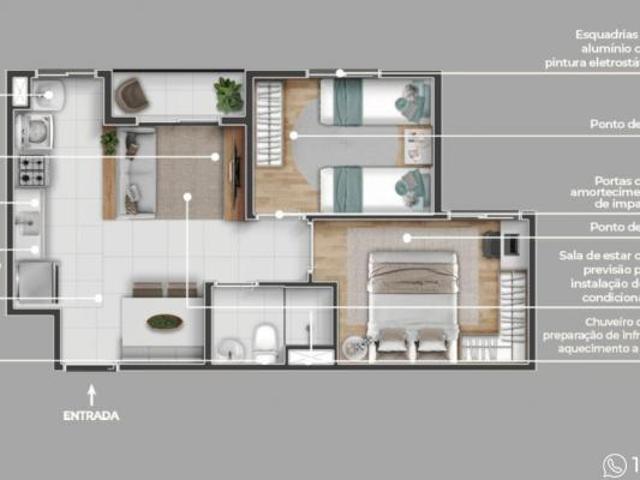 Apartamento para Venda em Hortolândia, Jardim Novo Ângulo, 2 dormitórios, 1 banheiro, 1 vaga