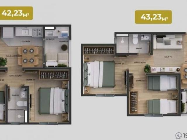Apartamento para Venda em Hortolândia, Vila Inema, 2 dormitórios, 1 banheiro, 1 vaga
