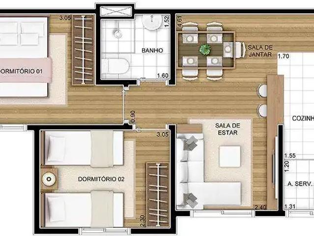 Apartamento para Venda em Hortolândia/SP Loteamento Novo Angulo 2 Quartos