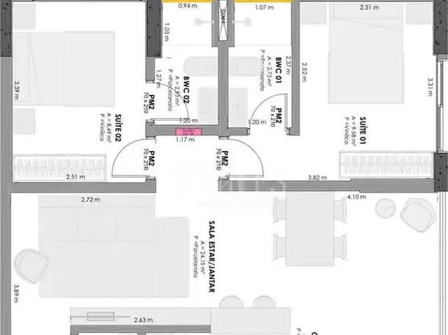 Apartamento para Venda em Itajaí/SC Centro 2 Quartos