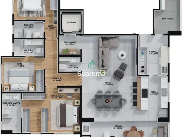 Apartamento para Venda em Itajaí/SC Centro 3 Quartos