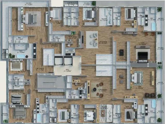 Apartamento para Venda em Itajaí/SC Praia Brava de Itajaí 4 Quartos