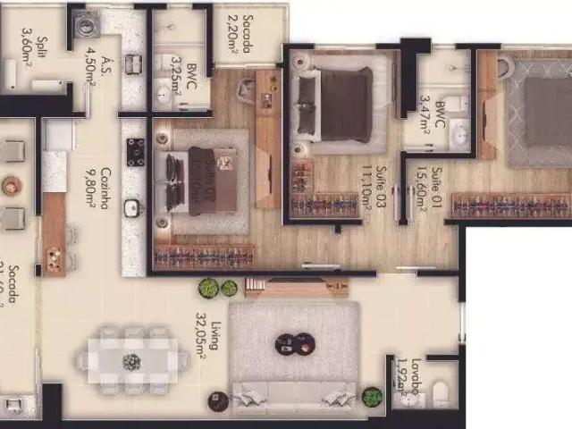 Apartamento para Venda em Itapema/SC Meia Praia 3 Quartos