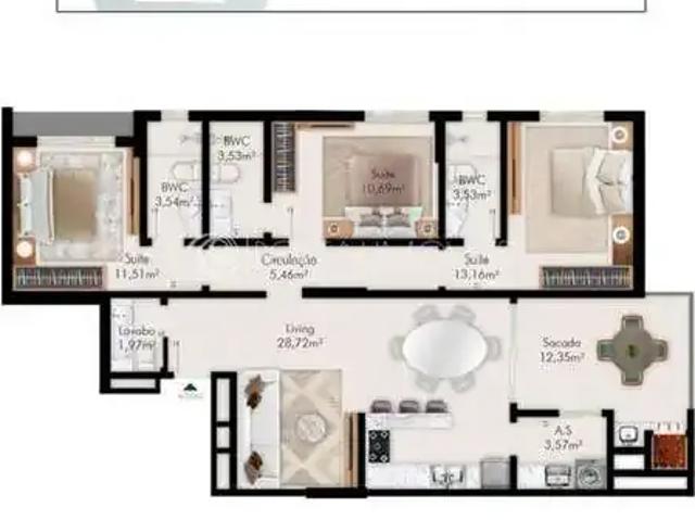 Apartamento para Venda em Itapema/SC Meia Praia 3 Quartos