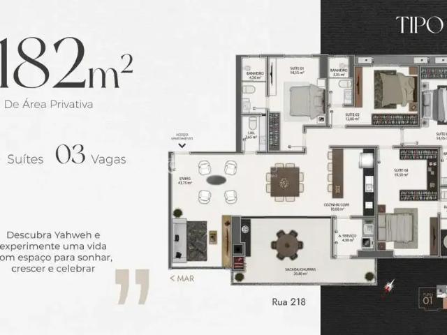 Apartamento para Venda em Itapema/SC Meia Praia 4 Quartos