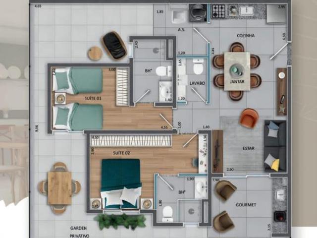 Apartamento para Venda em Itupeva, Residencial Jardim Perolla II, 2 dormitórios, 2 suítes, 3 banheir
