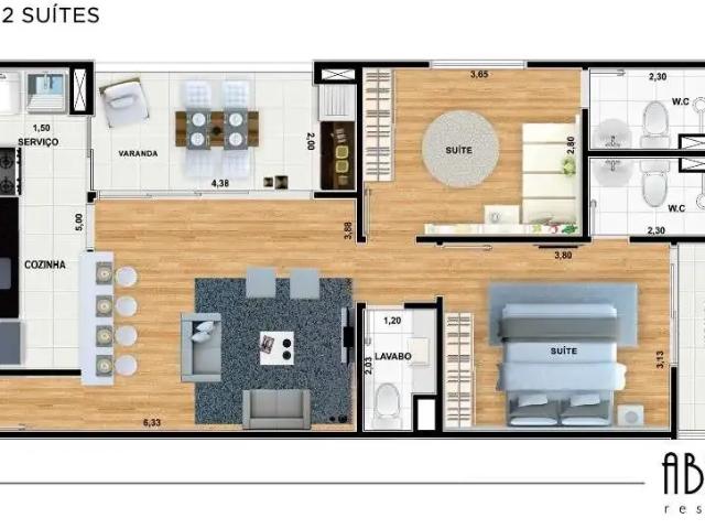 Apartamento para Venda em Itu/SP Itu Novo Centro 2 Quartos